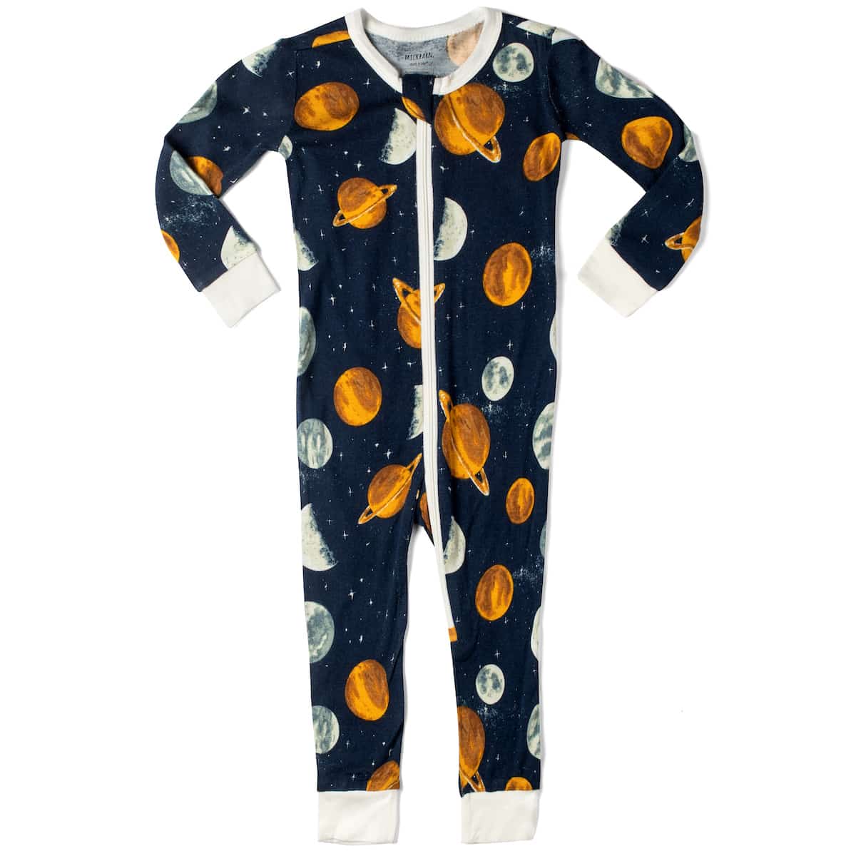 MilkBarn Kids Bamboo Zipper Pajama | Planets – Sensory Joy